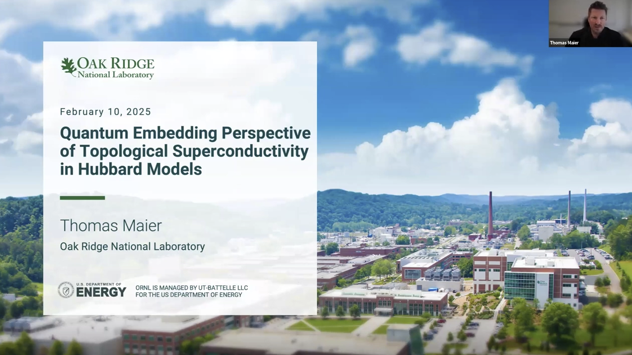 Thomas Maier - Quantum Embedding Perspective of Topological ...